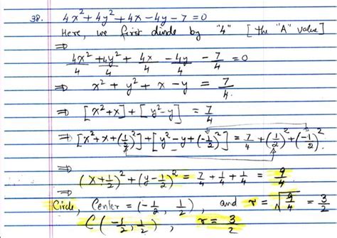 solved given the equation 2x2 2y2 12x− 8y−1 0 use