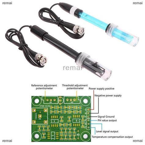 Remai Liquid Ph Value Detection Sensor Module Ph Electrode Probe Rechargeable Type Bnc Connector