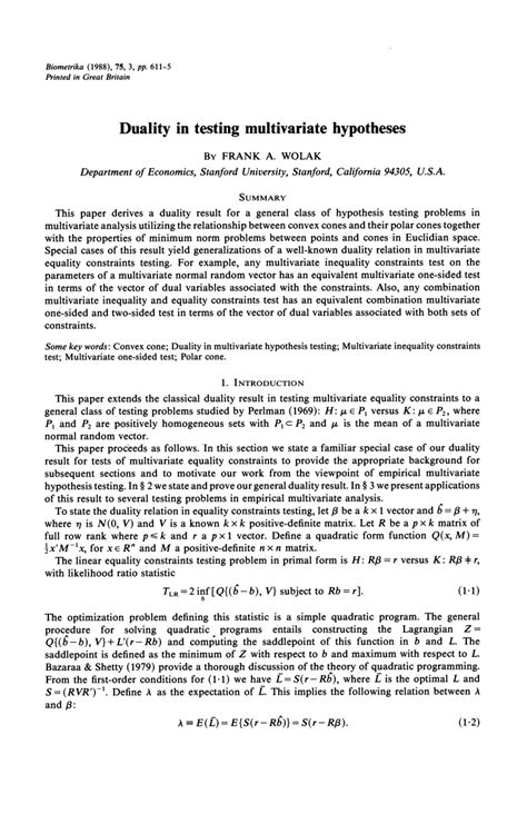 PDF Duality In Testing Multivariate Hypotheses