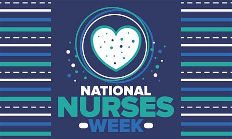 전국 간호사 주간 간호사 감사합니다 의료 및 건강 관리 개념 바이러스와 질병에 대한 전투기 의사를 기리기 위해 미국에서 매년 축하 벡터 일러스트 포스터 5월에 대한 스톡