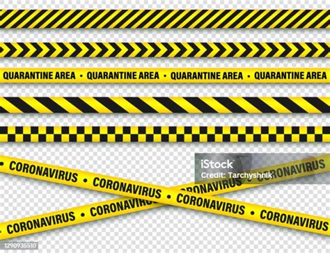 검역 영역 경고 테이프 신종 코로나바이러스 발생 전역 잠금 코로나바이러스 위험 스트라이프 경찰 주의 라인 벡터 일러스트레이션 3가지 개체에 대한 스톡 벡터 아트 및 기타