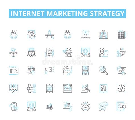Internet Marketing Strategy Linear Icons Set Seo Ppc Content Analytics Conversion Social