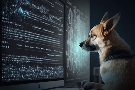 Premium Photo Profile View Portrait Of Dog Data Scientist Working At