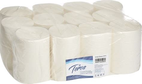 Полотенца бумажные Teres для диспенсера Комфорт мини 1 слой 120 м 12 рулонов без втулки