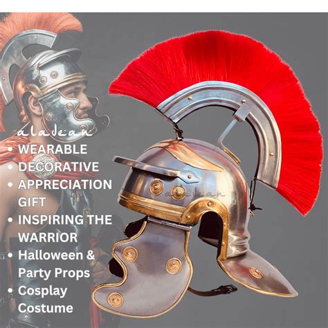 Roman Centurion Helmet Authentic Metal Armor Reenactment Cosplay