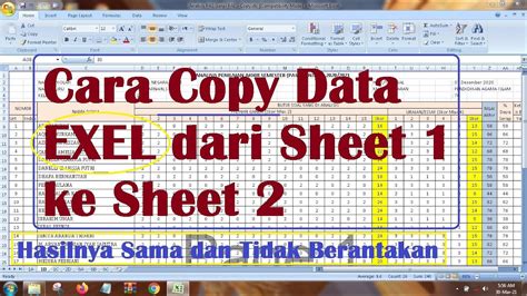Cara Copy Data Excel Dari Sheet 1 Ke Sheet 2 Agar Tidak Berantakan Youtube