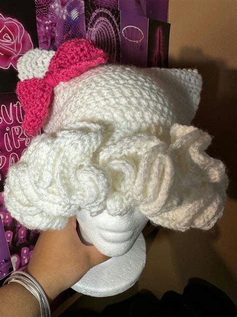 Hello Kitty Ruffle Beanie Etsy