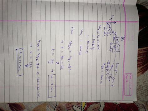 A Particle Is Projected From Horizontal Making An Ang Of With Initial Velocity Ms