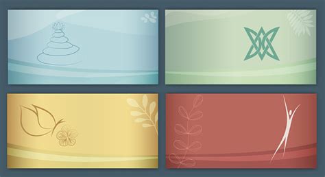 편집 가능한 세트 템플릿 배너 스파 아름다움 전체론적 로고 또는 기호 기호가 있는 복지 초대 또는 프레젠테이션 회사 레이아웃 브로셔 전단지 또는 전단지 배너 복사 공간 배경