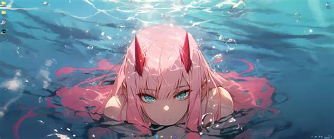 Живые обои Русалка Zero Two скачать на