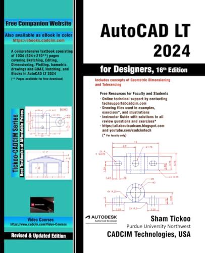 Autocad Lt 2024 For Designers 16th Edition By Prof Sham Tickoo Purdue