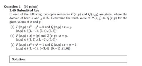 Solved Uestion 1 10 Points 240 Submitted By In Each Of
