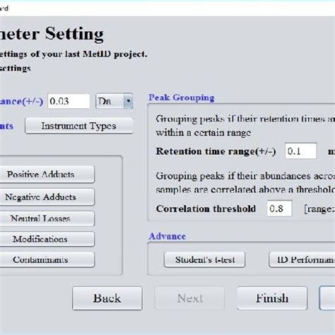 The Parameter Setting Window For Users To Select Suitable Parameters