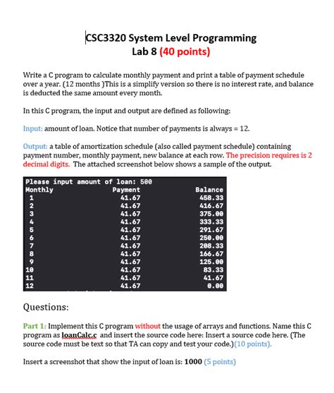 Solved Csc3320 System Level Programming Lab 8 40 Points