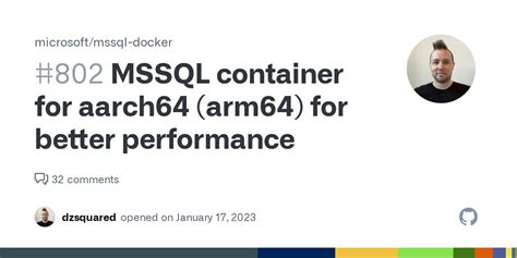 mssql container for aarch64 arm64 for better performance · issue 802