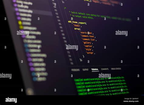 Coding Lines On The Laptop Screen Selective Focus With Some Part Blurred Various Colors Stock