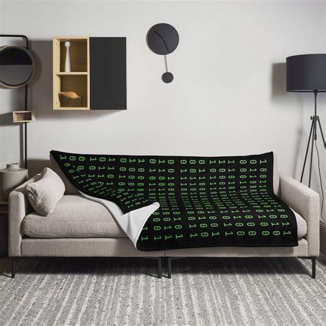 Binary Code 1s 0s Neon Green Matrix Hacker Throw Blanket Funny T It Tech T Programmer