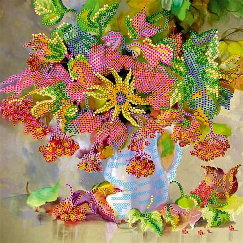 Схема для Вишивання Бісером на Натуральному Художньому Холсті Дари Осені — Купить Недорого на