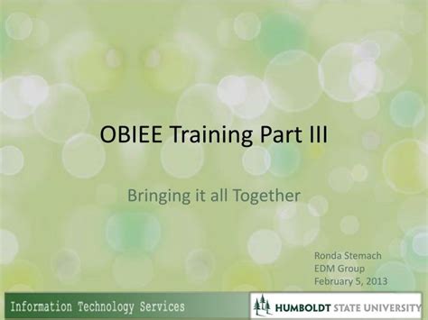 Ppt Obiee Training Part Iii Powerpoint Presentation Free Download