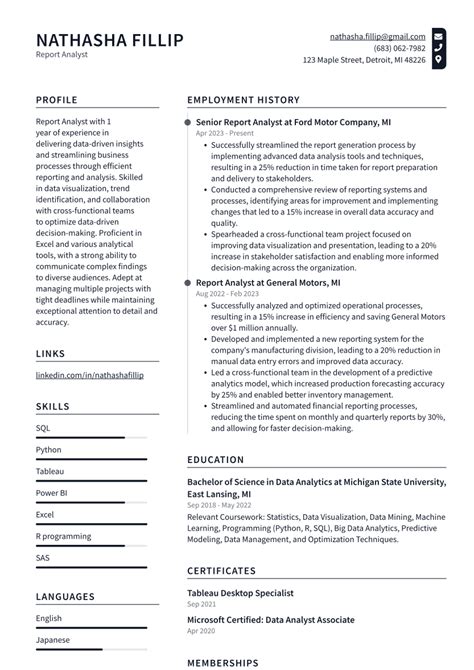 Top 18 Report Analyst Resume Objective Examples Resumecat