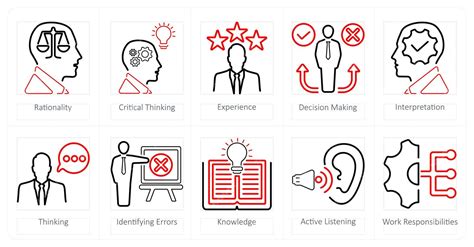 Premium Vector A Set Of 10 Critical Thinking Icons As Rationality Critical Thinking Experience