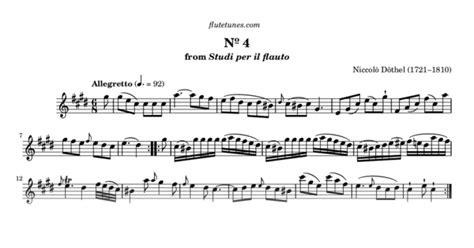 Study No 4 in C sharp minor from Studi per il flauto N Dôthel Free Flute Sheet Music
