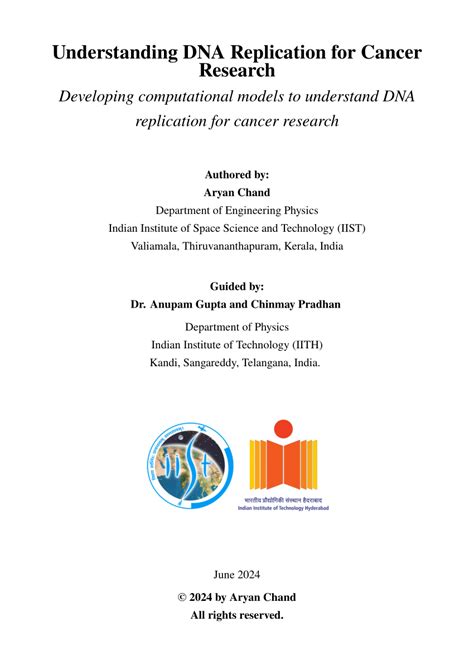 Pdf Developing Computational Models To Understand Dna Replication For Cancer Research