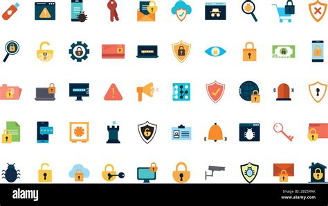 Isolated Security Flat Style Icon Set Vector Design Stock Vector Image And Art Alamy