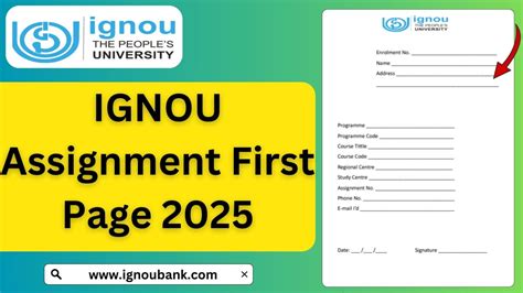 Ignou Assignment First Page 2025 Download Format And Guidelines