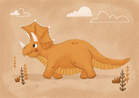 How To Draw A Dinosaur Triceratops — Tarsila Krüse Illustration