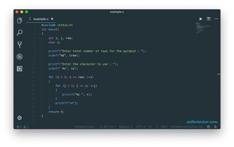 C Program To Print Half Right Angled Triangle Or Half Pyramid Codevscolor