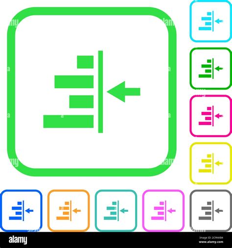 Increase Right Indentation Of Content Vivid Colored Flat Icons In Curved Borders On White