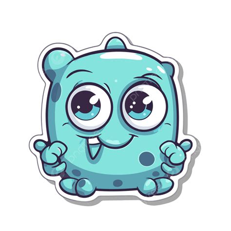 큰 눈과 하얀 이빨을 가진 작은 파란색 괴물 스티커 일러스트 벡터 우노 상표 만화 Png 일러스트 및 벡터 에 대한 무료 다운로드 Pngtree