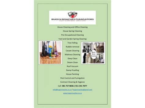 Bugs N Roaches Fumigators Other Services