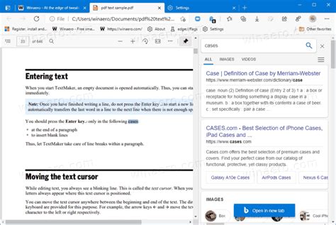 PDF Mini Menu In Edge Has Received A New Define Command