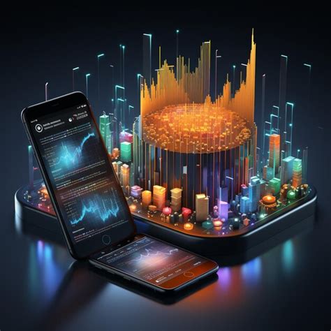 Premium Photo Application Of Smartphone With Business Graph And Analytics Data On Isometric