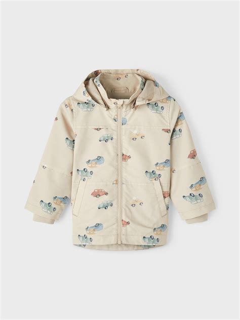 Name It Lasten Takki Max Jacket Retro Car Valkopohjainen Kuosi Kekäle