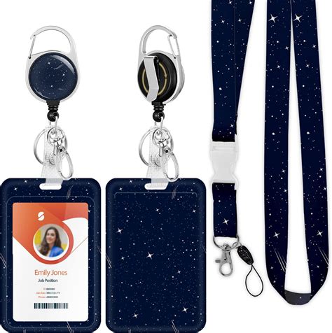 Id Badge Holder With Lanyardretractable Id Badge Card Holders Detachable Neck