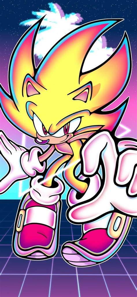 An Image Of Sonic The Hedge Character With Pink And Yellow Colors On His Face In Front Of A