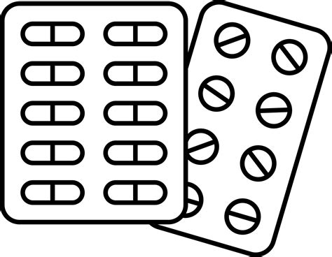 Pill Packets Black Line Art Icon 24198365 Vector Art At Vecteezy