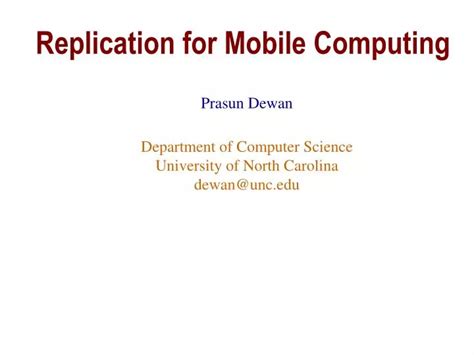 Ppt Replication For Mobile Computing Powerpoint Presentation Free