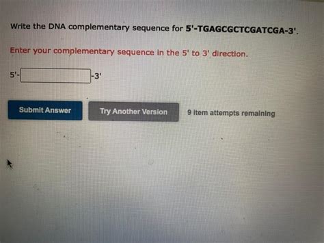 Solved Write The Dna Complementary Sequence For