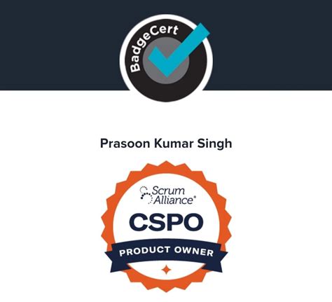 Cspo Scrum Scrumalliance Agile Productowner Continuouslearning Prasoon Kumar Singh