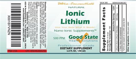 Good State Ionic Lithium 500 Mcg 100 Servings 10 Drops Buy Now With Express International