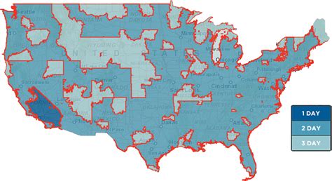 Download U S A Shipping Zones Map