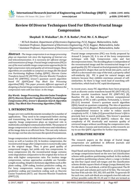 Review Of Diverse Techniques Used For Effective Fractal Image Compression Pdf