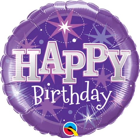 Download 18″ Birthday Purple Sparkle Balloon Birthday Purple Sparkle