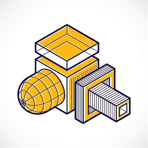 Premium Vector Abstract Three Dimensional Shape Vector Design Cube Element