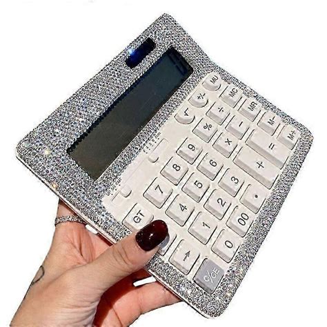 Kalkulator Z Kryształkami Standardowy Kalkulator Biurkowy Z Wyświetlaczem Lcd Zasilany Baterią