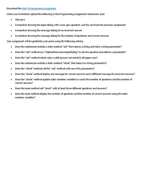 Programming Assignment Unit 3 Pdf